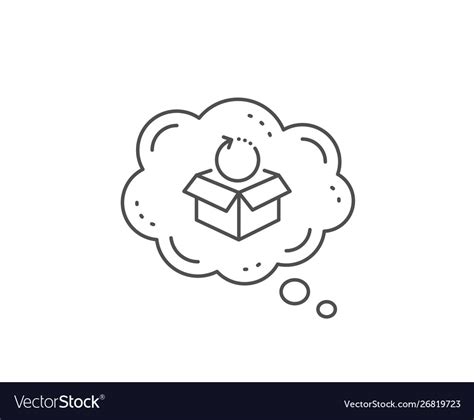Return Package Line Icon Delivery Parcel Sign Vector Image