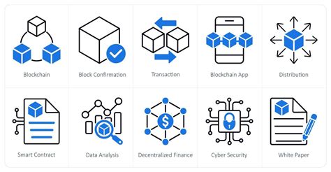 A Set Of 10 Blockchain Icons As Blockchain Block Confirmation