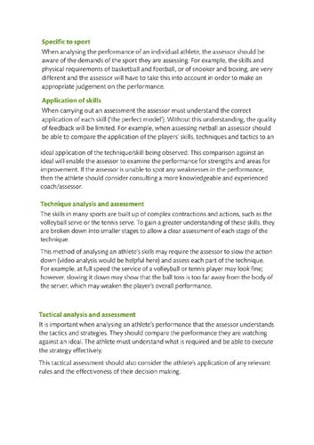 Btec Level 3 Sport 2016 New Specification Unit 7 Learning Aim D Teaching Resources