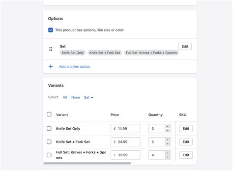 how to combine multiple products into product sets on shopify