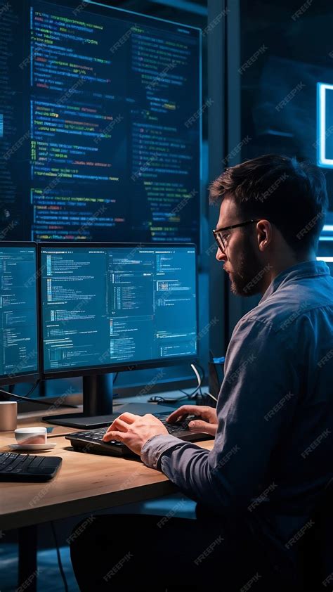 Programmer Working In A Software Development And Coding Technologies