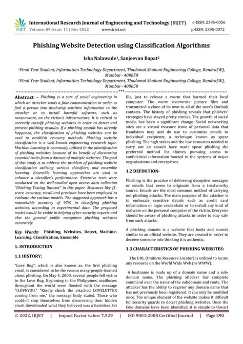 Phishing Website Detection Using Classification Algorithms Pdf