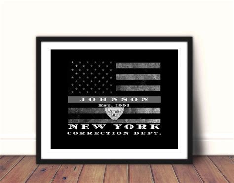 Framed Thin Gray Line Flag For Correctional Officers Michaels