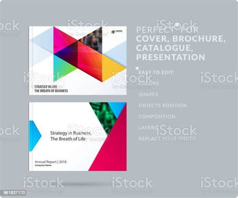 다채로운 사각형 그림자 삼각형 디자인 프레 젠 테이 션 템플릿입니다 현대 수평 배너의 추상적인 벡터 세트 0명에 대한 스톡 벡터