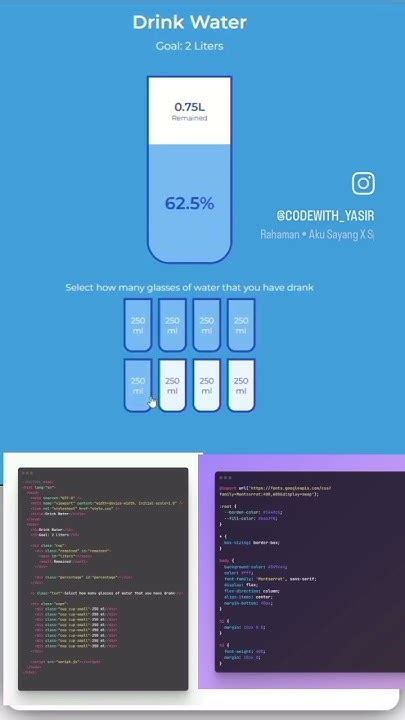 Drink Water App Using Html Css And Javascript Youtube