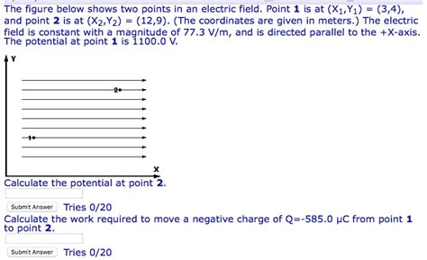 Solved The Figure Below Shows Two Points In An Electric