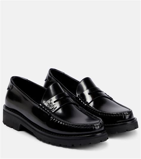 Le Loafer Leather Penny Loafers In Black Saint Laurent Mytheresa