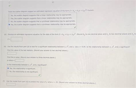 Solved Consider The Following Data For Two Variables X And Chegg Com