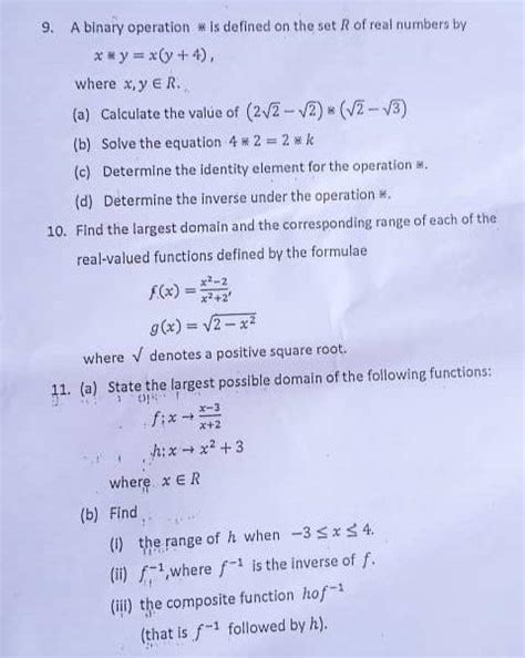 Solved 9 A Binary Operation M Is Defined On The Set R Of