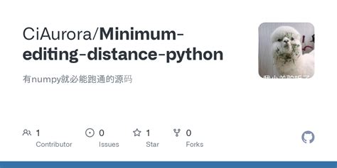 Github Ciaurora Minimum Editing Distance Python Numpy