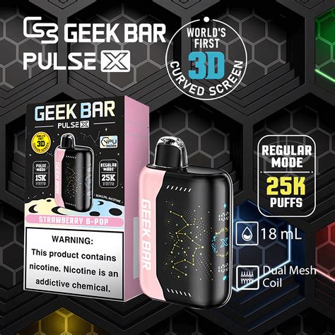Geek Bar Pulse X 25k 25000 Puffs Vape Pen Desechable 5 Nicotina 15