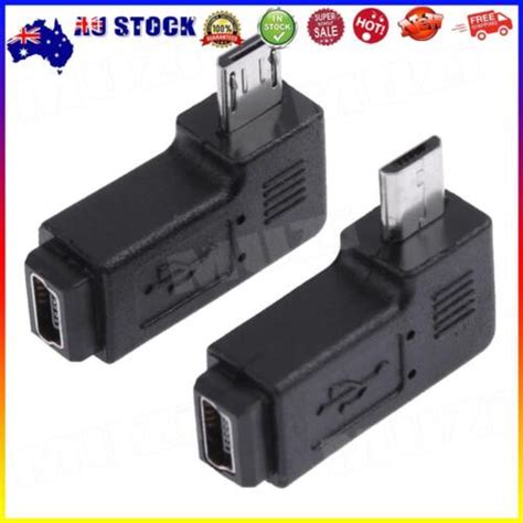 Au Pcs Degree Mini Usb Female To Micro Usb Male Adapter Connector Ebay