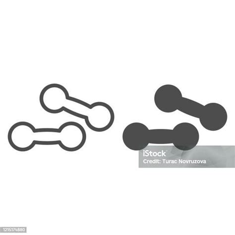 스포츠 아령 라인과 단색 아이콘 가벼운 무게 기호와 두 무거움 여성 아령 흰색 배경에 윤곽 스타일 그림 모바일 컨셉 또는 웹 디자인용 피트니스 사인입니다 벡터 그래픽 0명에