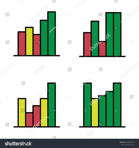 Set Collection Vector Bar Chart Diagram Stock Vector Royalty Free