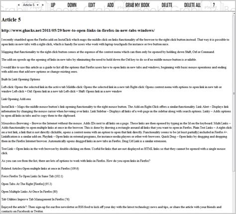 Create Ebooks In EPub Format With GrabMyBooks For Firefox GHacks Tech News