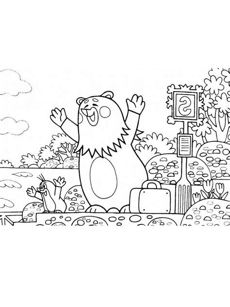 Cartoon Krtek Coloring Page