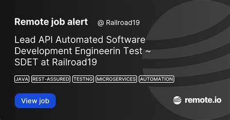 Lead Api Automated Software Development Engineerin Test ~ Sdet