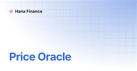 Price Oracle Hana Finance