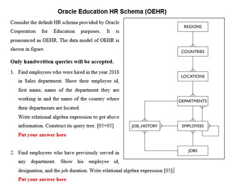 Solved Regions Oracle Education Hr Schema Oehr Consider Chegg