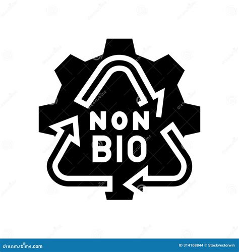 Non Biodegradable Waste Sorting Glyph Icon Vector Illustration Stock