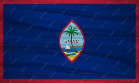 Premium Vector Magnified Map Guam With The Flag Of Guam Enlargement