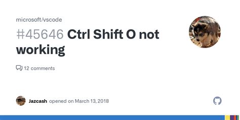 Ctrl Shift O Not Working Issue Microsoft Vscode GitHub