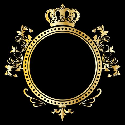 Premium Vector A Round Frame With A Crown On It