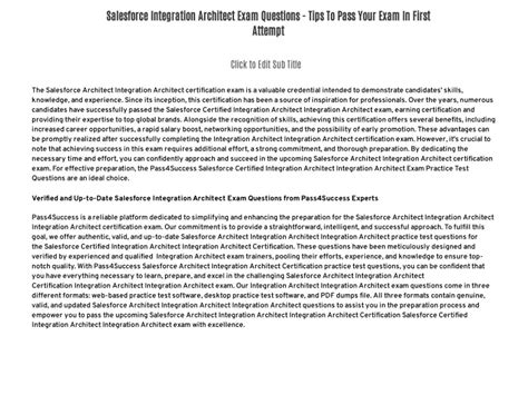 Ppt Salesforce Architect Integration Architect Certification Exam