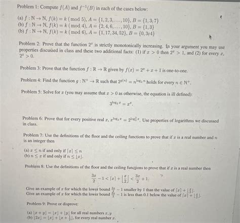 solved problem 1 compute f a and f−1 b in each of the