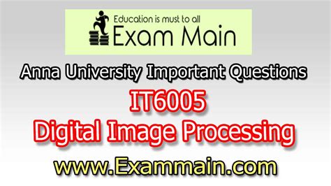 It6005 Digital Image Processing Important Questions Question Bank