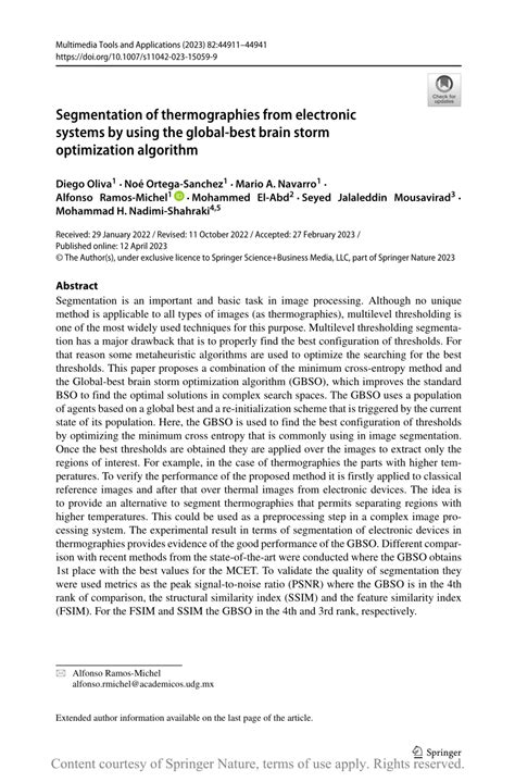 Segmentation Of Thermographies From Electronic Systems By Using The