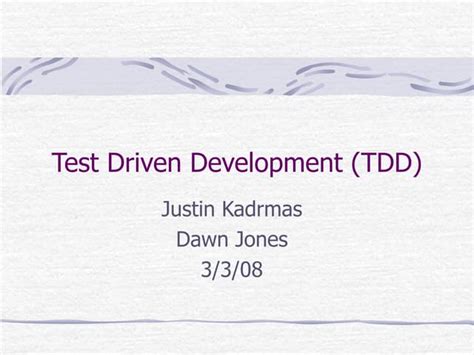 test driven development v5 ppt