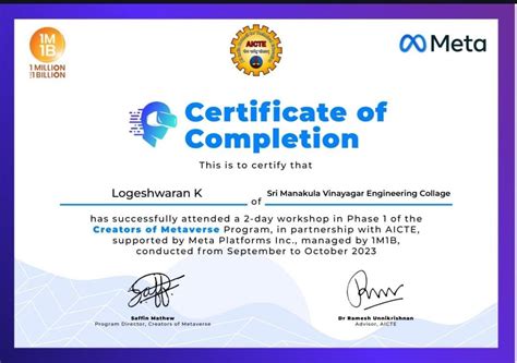 Logeshwaran K On Linkedin Successfully Completed A Workshop In Phase 1