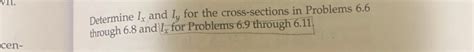 Determine I And Iy For The Cross Sections In