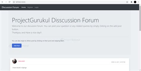 Create A Discussion Forum In Python Django Project Gurukul