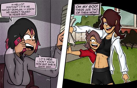 Two Cartoon Characters Talking On The Phone