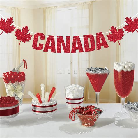 Canada Hanging Garland Banner Decoration Red Maple Leaf 105 In