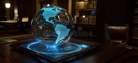 holographic globe displaying americas with digital data overlay in