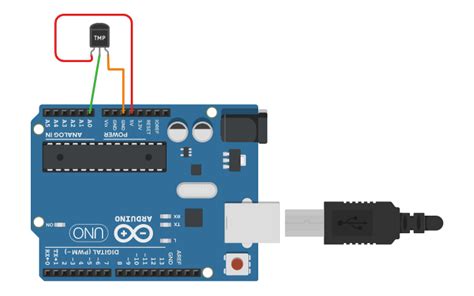 Circuit Design Rangkaian Sensor Temperatur Dengan Arduino Tinkercad