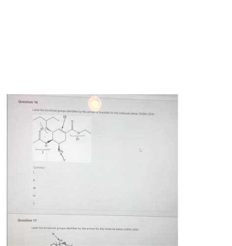 Question Label The Functional Groups Identified By Chegg