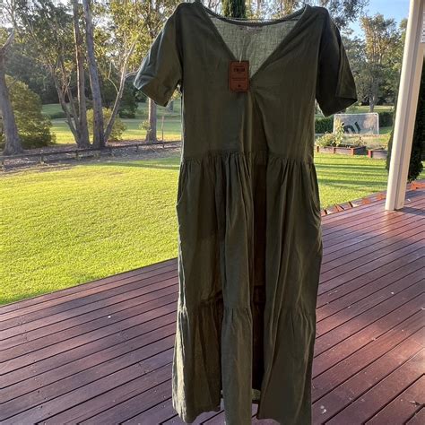 Tree Of Life Short Sleeve Green Long Dress Rrp 80 Depop