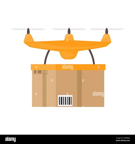 Mail Drone With Parcel Box Courier Delivery Element Vector