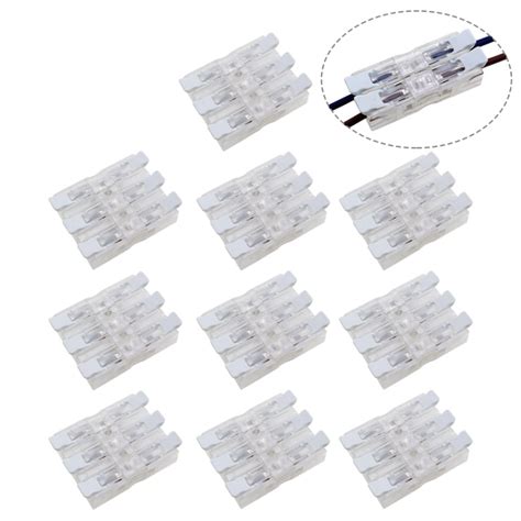 10 Pcs 빠른 터미널 블록 2p 듀얼 프레스 터미널 커넥터 스프링 타입 Un 잠금 스크류 커넥터 사양 928 3 투명