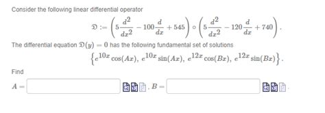 Solved Consider The Following Linear Differential Operator D Chegg