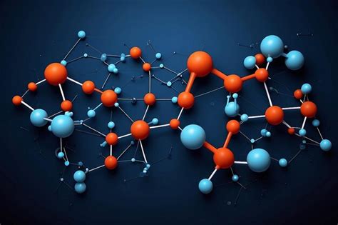 Premium Photo Abstract Molecule Structure On Dark Blue Color Background