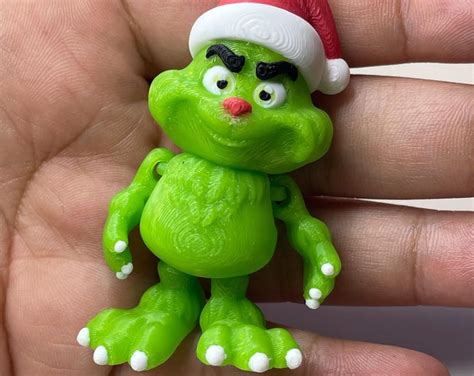 Mini Grinch Articulated Flexible Fidget Sensory Toy 3d Printed Mini