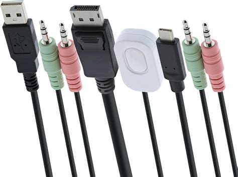 Inline Kvm Switch Way Usb C Displayport To Displayport K With Audio Integr Cable