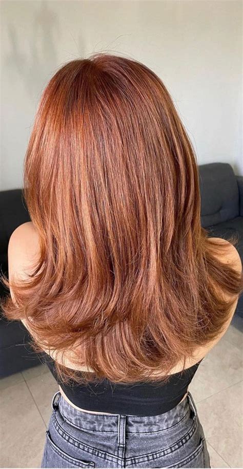 35 Copper Hair Colour Ideas And Hairstyles Coppper Low Layered Cut