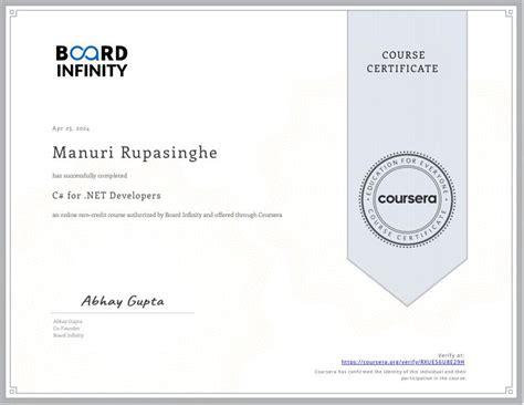 Nimaya Rupasinghe On Linkedin Csharp Dotnet Boardinfinity Coursera