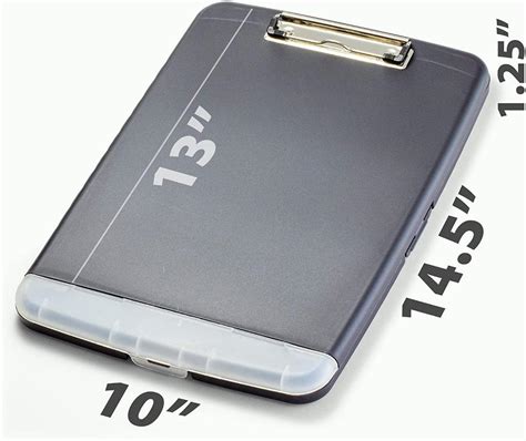 Officemate Slim Clipboard Storage Box Charcoal 83303 Computers